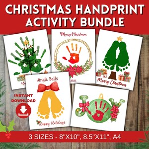 Christmas Handprint Art Activity for Kids Instant Download. Printable ...