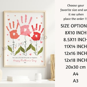 Personalized Mother's Day or Birthday Handprint Flower Art: Printable ...
