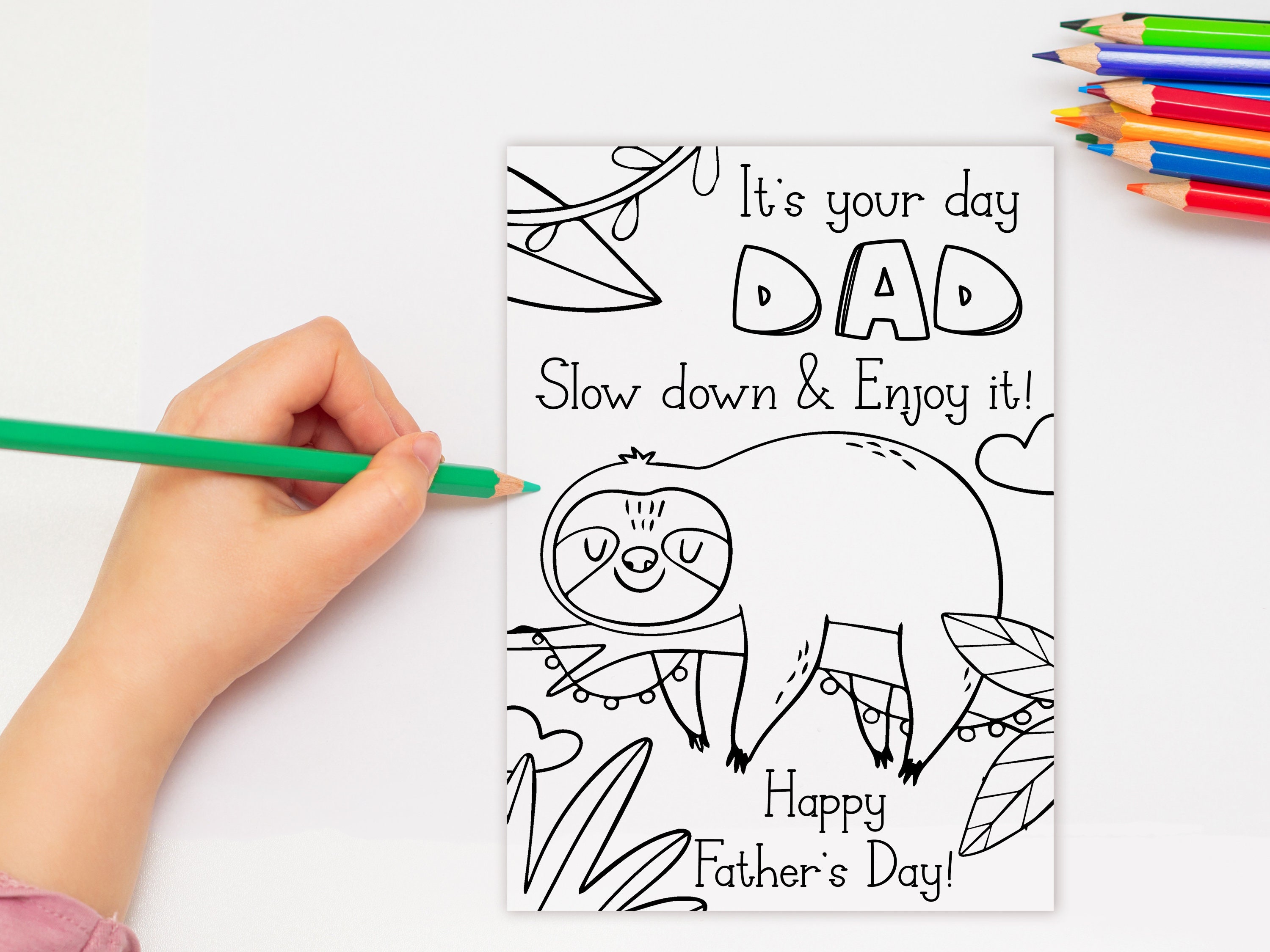Printable Fathers Day Coloring Card for Kids. Fathers Day DIY - Etsy