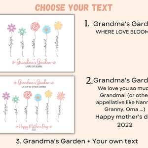 Personalized Mothers Day Gift for Grandma. Grandmas Garden Printable ...