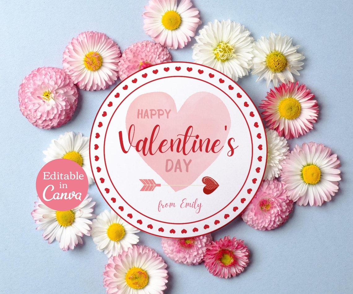 Editable and Printable Valentines Gift Tags Template. | Etsy