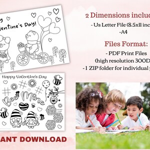 10 Valentine's Day Coloring and Activity Pages Mega Bundle. Kids ...