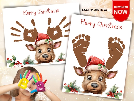 Reindeer Handprint Reindeer Handprint Christmas Classroom Footprint Art