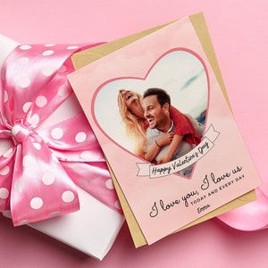 Editable Valentine Card Template. Printable Valentines Day Photo Card ...