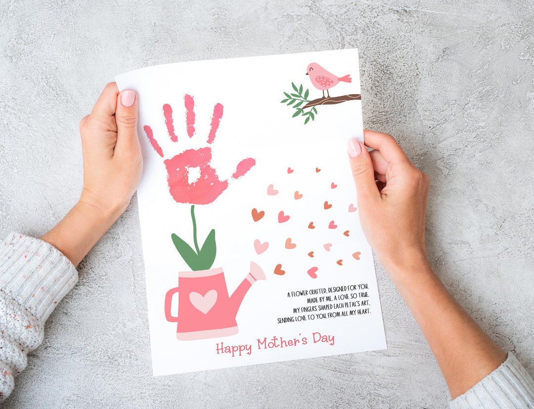 Mother's Day Handprint Art Instant Download. Printable Mothers Day Gift ...