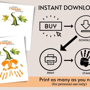 Cutest Pumpkin in the Patch Handprint Craft for Kids. Instant Download ...