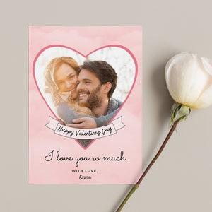 Editable Valentine Card Template. Printable Valentines Day Photo Card ...