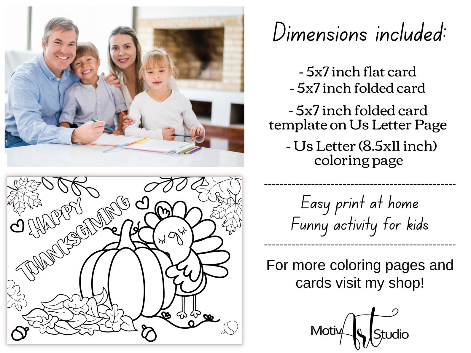 Printable Thanksgiving Turkey Coloring Card and Coloring Page - Etsy
