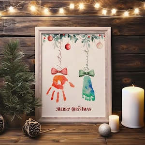Personalized Christmas Handprint Art Gift From Kids. Printable DIY ...
