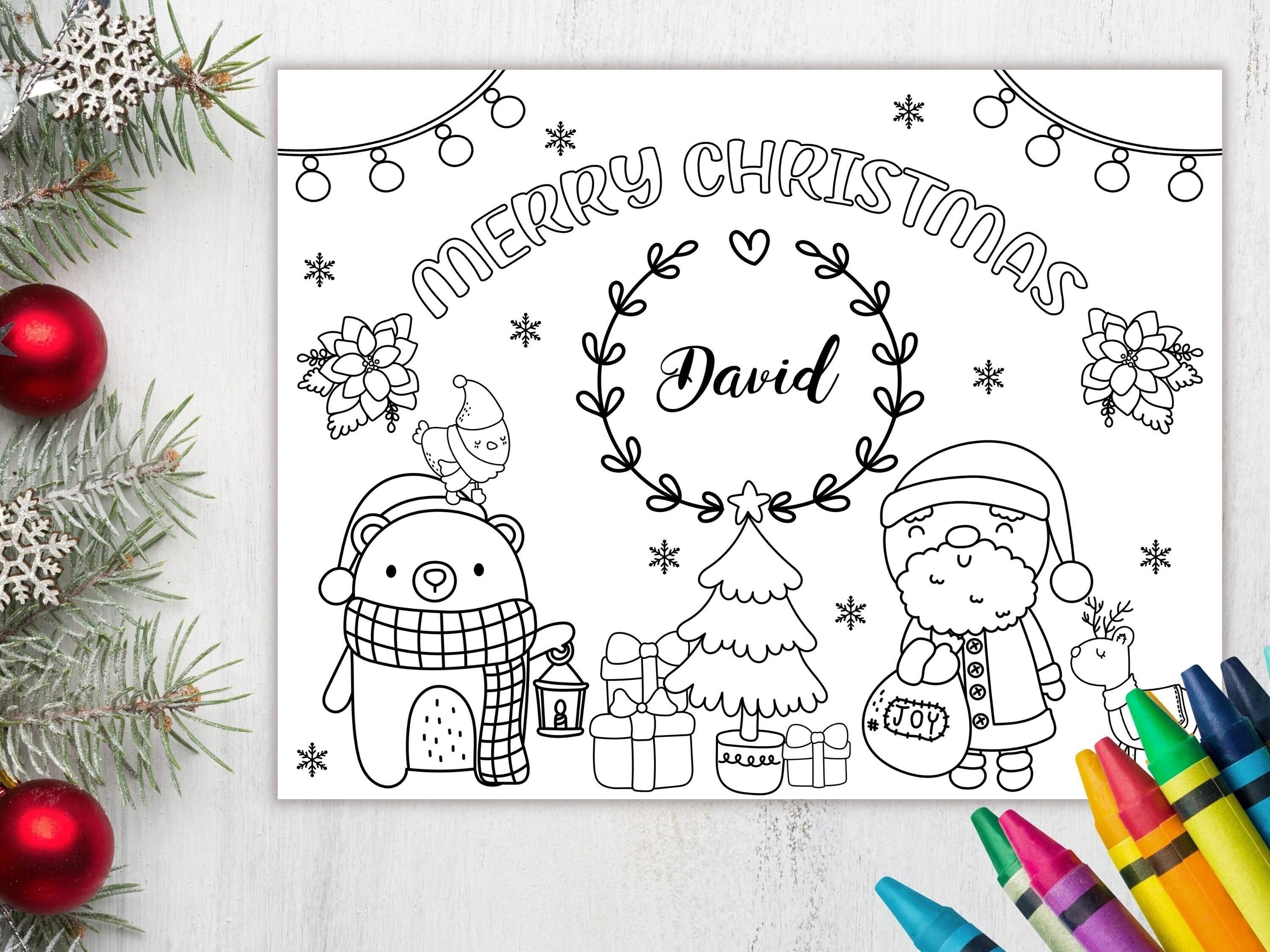 Personalized Christmas Coloring Placemats. Personalized - Etsy