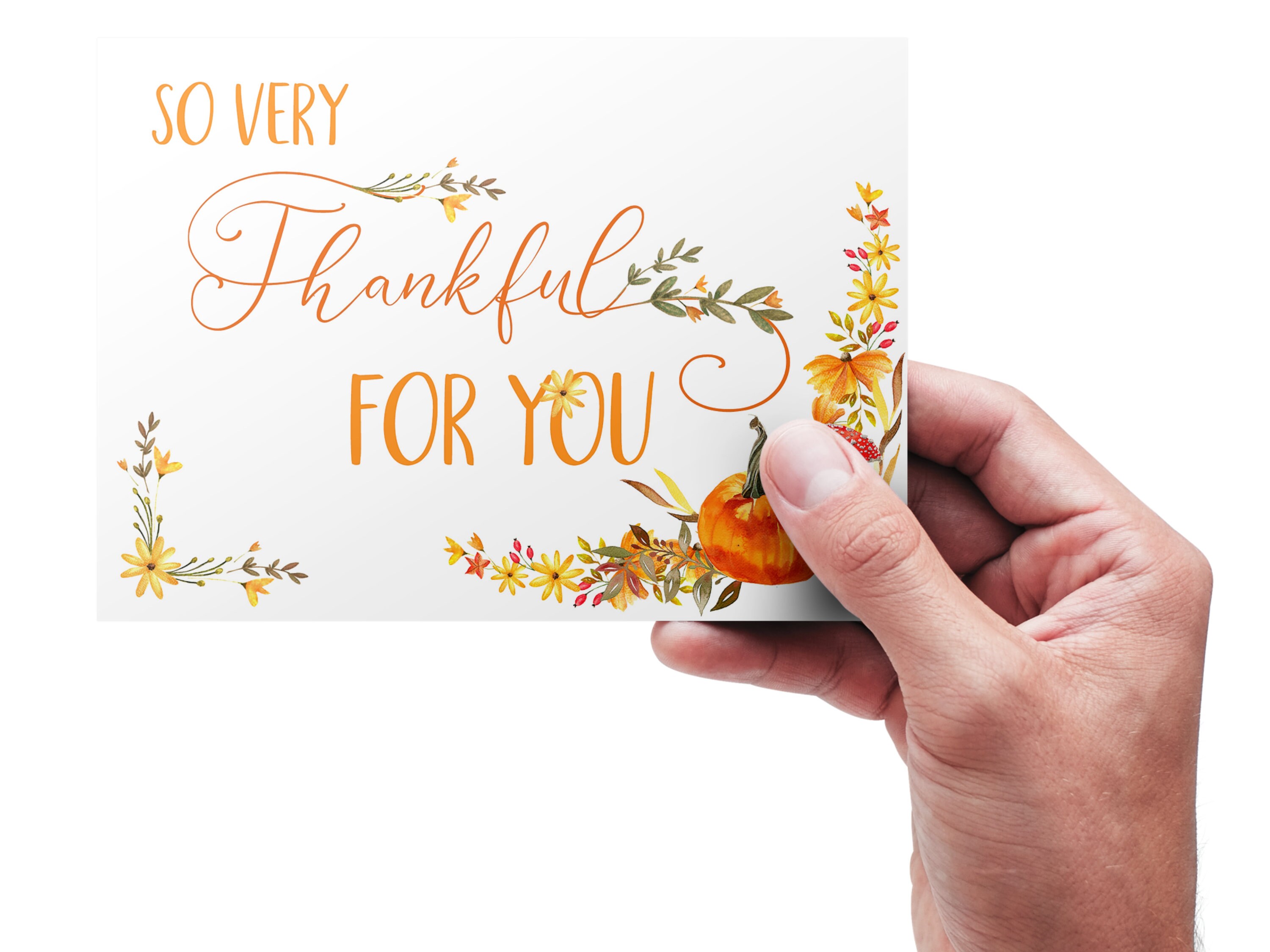 Printable Thankful for You Thanksgiving Card. Instant Digital - Etsy
