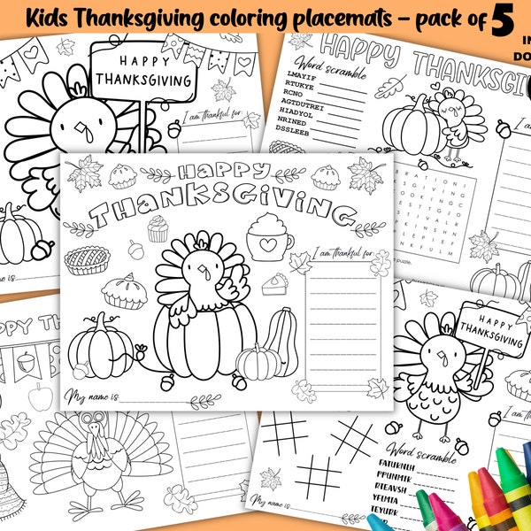 Paper Thanksgiving Placemats - Etsy