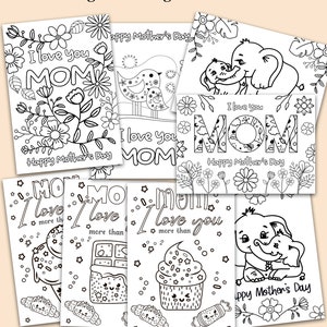 Funny Mother's Day Coloring Card for Kids. Printable Mothers Day DIY ...