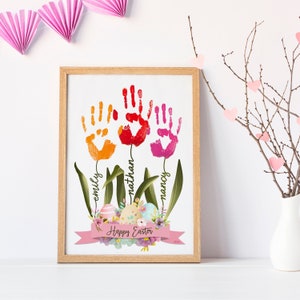 Personalized Easter Handprint Art Gift. Printable Easter Craft for Kids ...