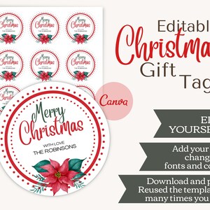 Editable Christmas Gift Tags. Printable Christmas Tags - Etsy