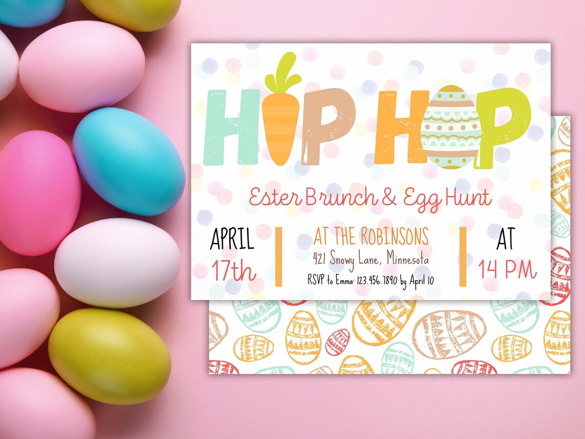 Editable Easter Egg Hunt Invitation Template. Editable Easter | Etsy