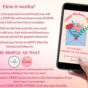 Animated Mother's Day Card Template. Editable Mothers Day Video Card ...