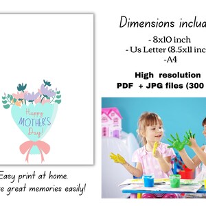 Printable Mothers Day Handprint Art Instant Download. Gift From Kids ...