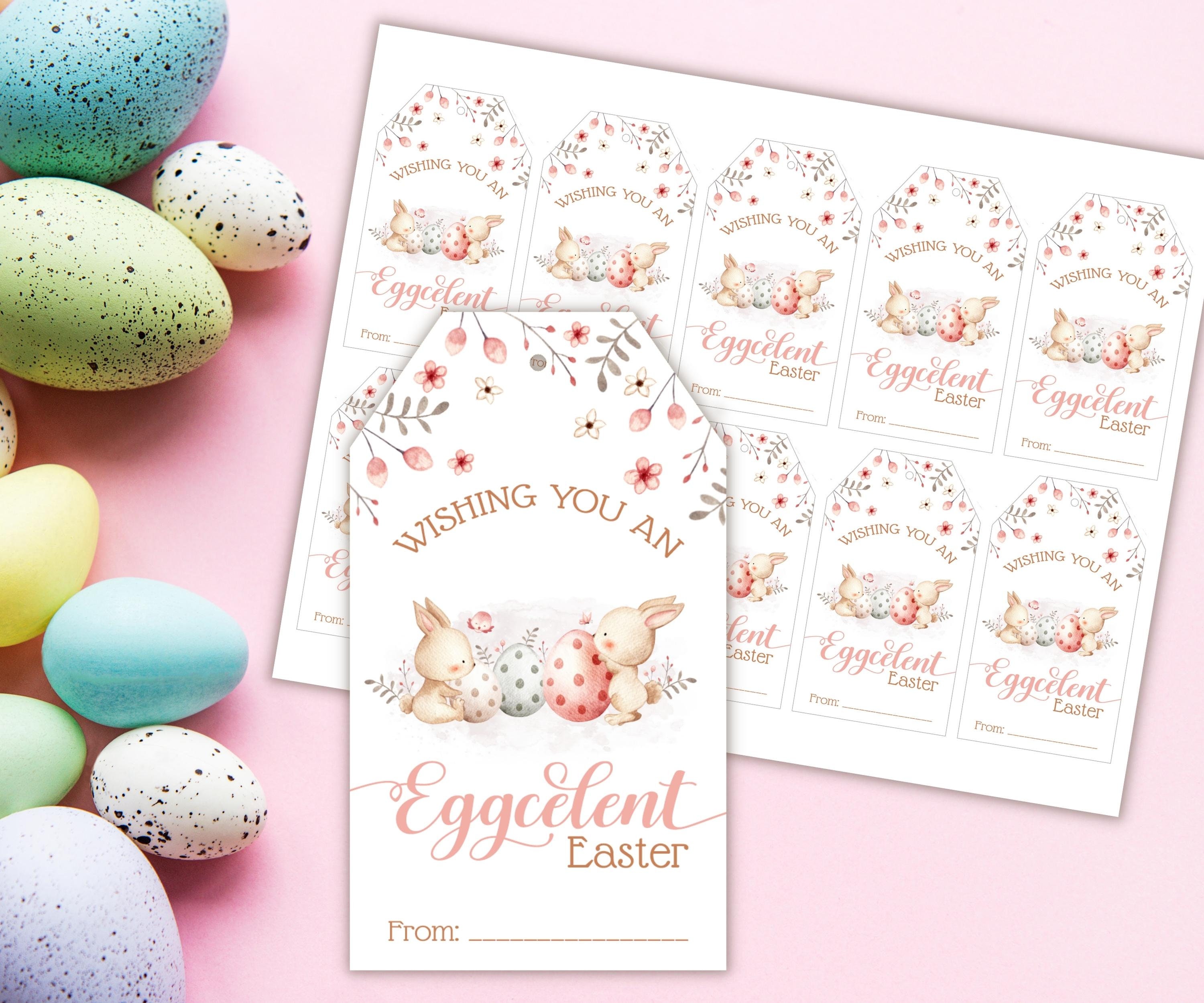 Set of 3 Printable Easter Gift Tags With Cute Easter Peeps | Etsy