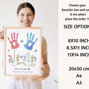 Personalized Teacher Appreciation Gift Handprint Art. Printable Gift ...