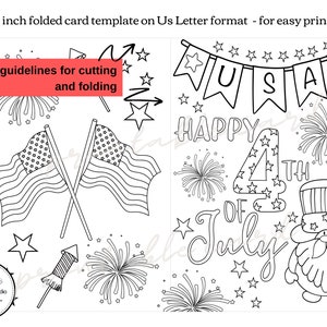 Printable 4th of July Gnome Coloring Card and Coloring Page for Kids ...