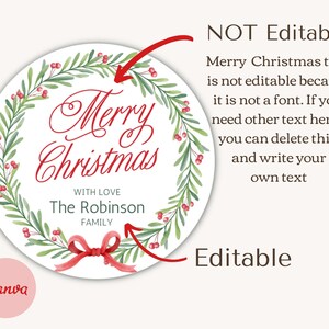 Printable Christmas Gift Tags. Editable Canva Christmas Tags Template ...