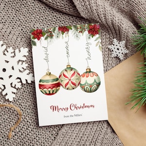 Personalized Vintage Inspired Christmas Cards. Printable Family Name ...