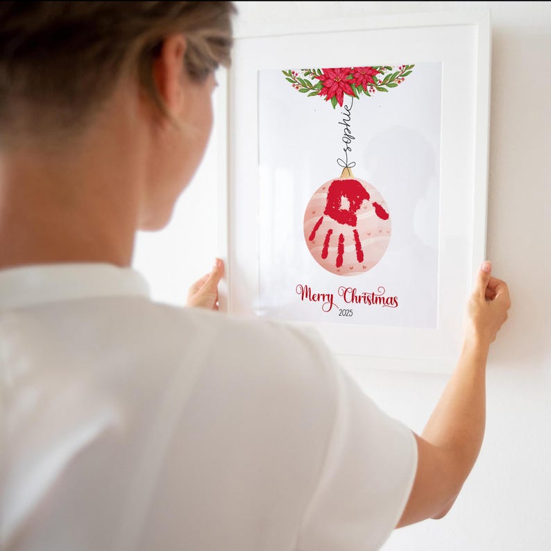 Personalized Christmas Handprint Art Keepsake Gift Digital Download DIY ...