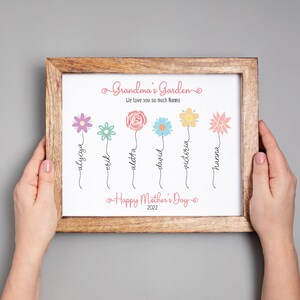 Personalized Mothers Day Gift for Grandma. Grandmas Garden Printable ...