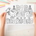 Dinosaur Birthday Coloring Card for Dad. Funny Father's - Etsy