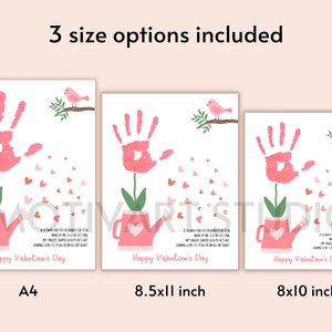 Valentine Handprint Art Instant Download. Printable Valentine's Day ...
