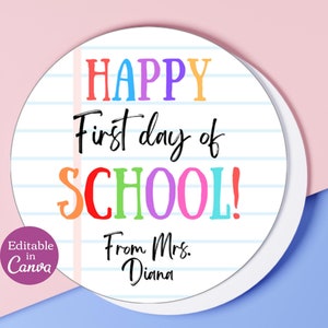 Back to School Tags Editable Template. Printable Back to School Teacher ...