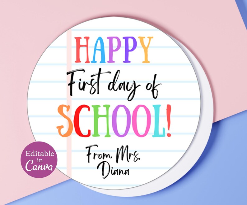 Back to School Tags Editable Template. Printable Back to - Etsy