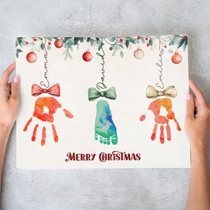 Personalized Christmas Handprint Art Gift From Kids. Printable DIY ...