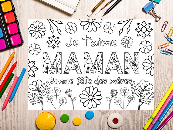 Cartes De Fête Des Mères Imprimables à Colorier