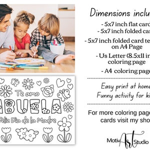Printable Spanish Mother's Day Coloring Card for Abuela. Feliz Dia De ...