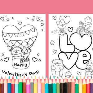 10 Valentine's Day Coloring and Activity Pages Mega Bundle. Kids ...