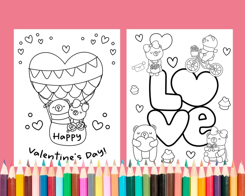 10 Valentine's Day Coloring and Activity Pages Mega - Etsy