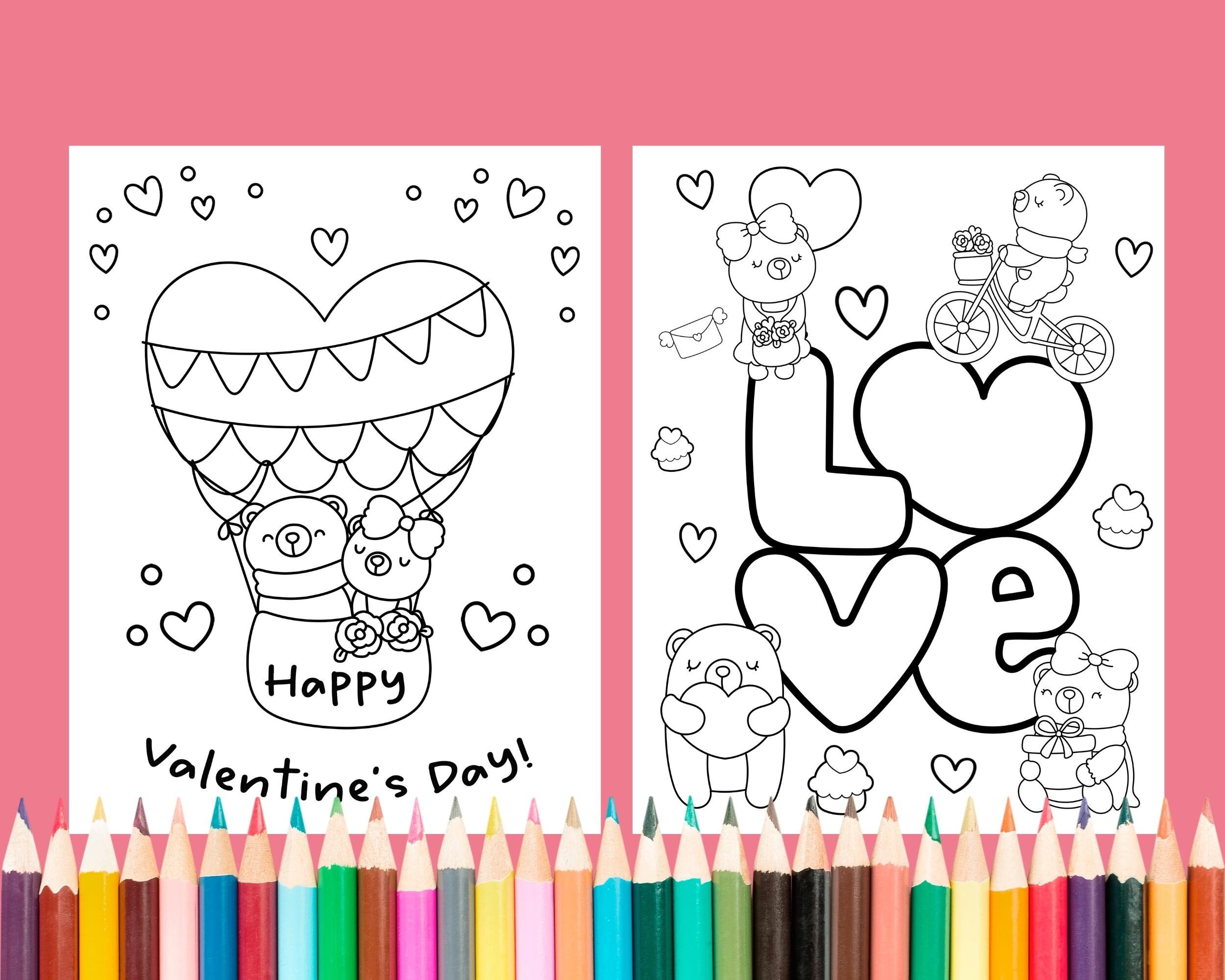 10 Valentine's Day Coloring and Activity Pages Mega | Etsy