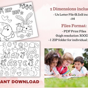 Instant Download Easter Coloring Pages for Kids Mega Bundle. 10 ...