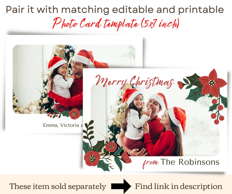 Editable Christmas Video Card Template. Editable Canva | Etsy