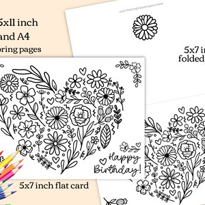 Printable Coloring Birthday Card for Mom, Grandma, Mimi, Nana. Cute ...