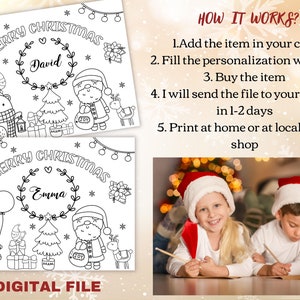 Personalized Christmas Coloring Placemats. Personalized Christmas ...