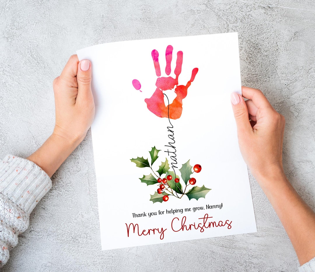 Personalized Christmas Handprint Gift From Kids. Printable Kids Crafts ...