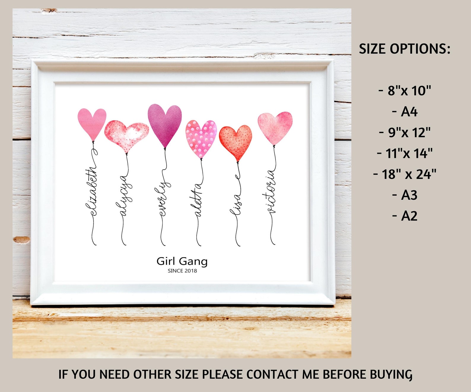 Girl Gang Personalized Gift. Custom Friendship Gift for Girl - Etsy