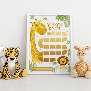 Safari Kids Reward Chart Instant Download. Printable Chore Chart for ...