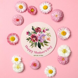 Printable Mother's Day Circle Sticker Gift Tag Template. Editable ...