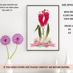 Personalized Easter Handprint Art Gift. Printable Easter Craft for Kids ...