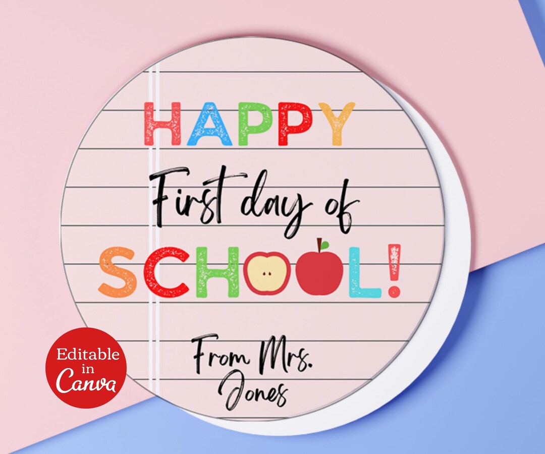 Back to School Teacher Gift Tags Printable. Happy First Day of School ...
