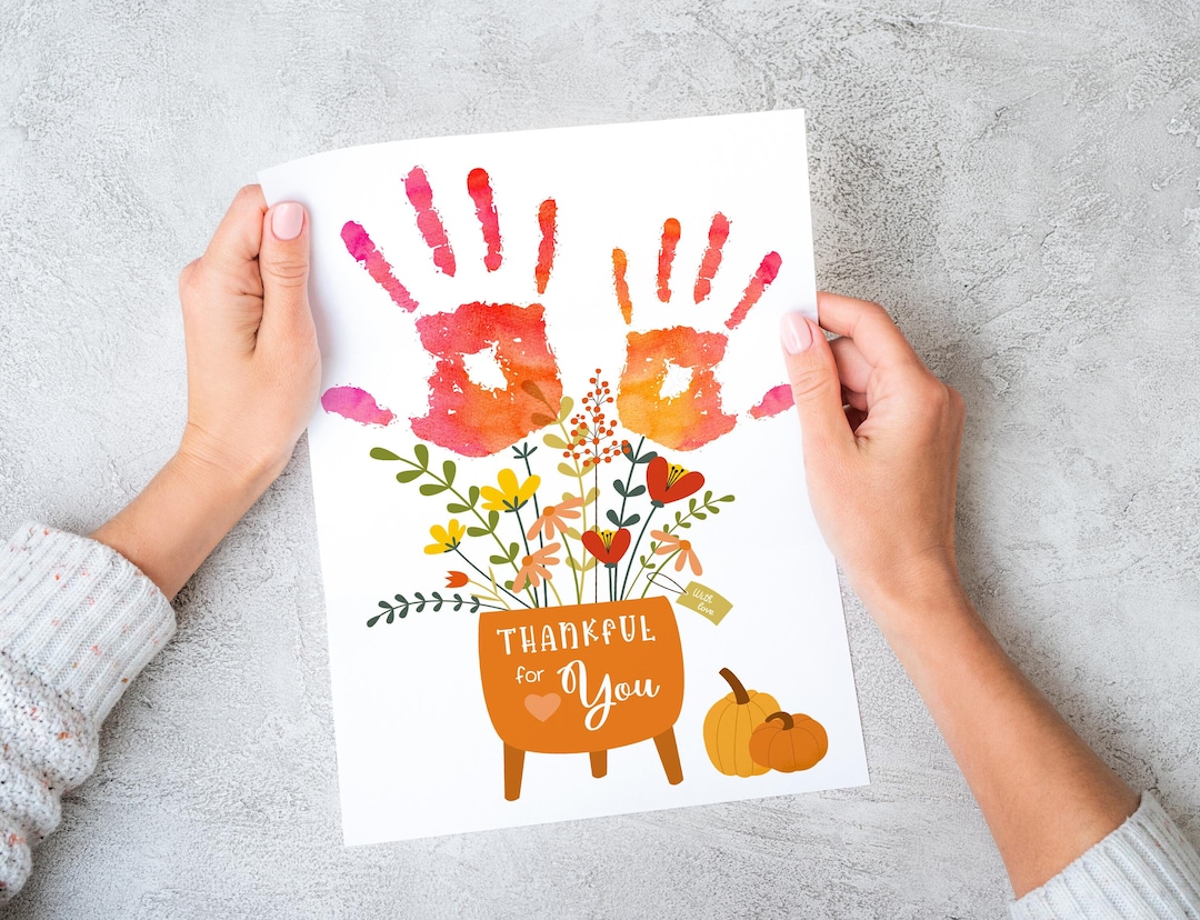 Thanksgiving Handprint Art Instant Download. Printable Thanksgiving ...